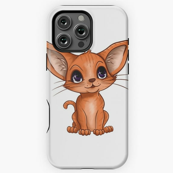Big Eared Cat Cute Funny Feline Portrait Art Phone Case Compatible ...