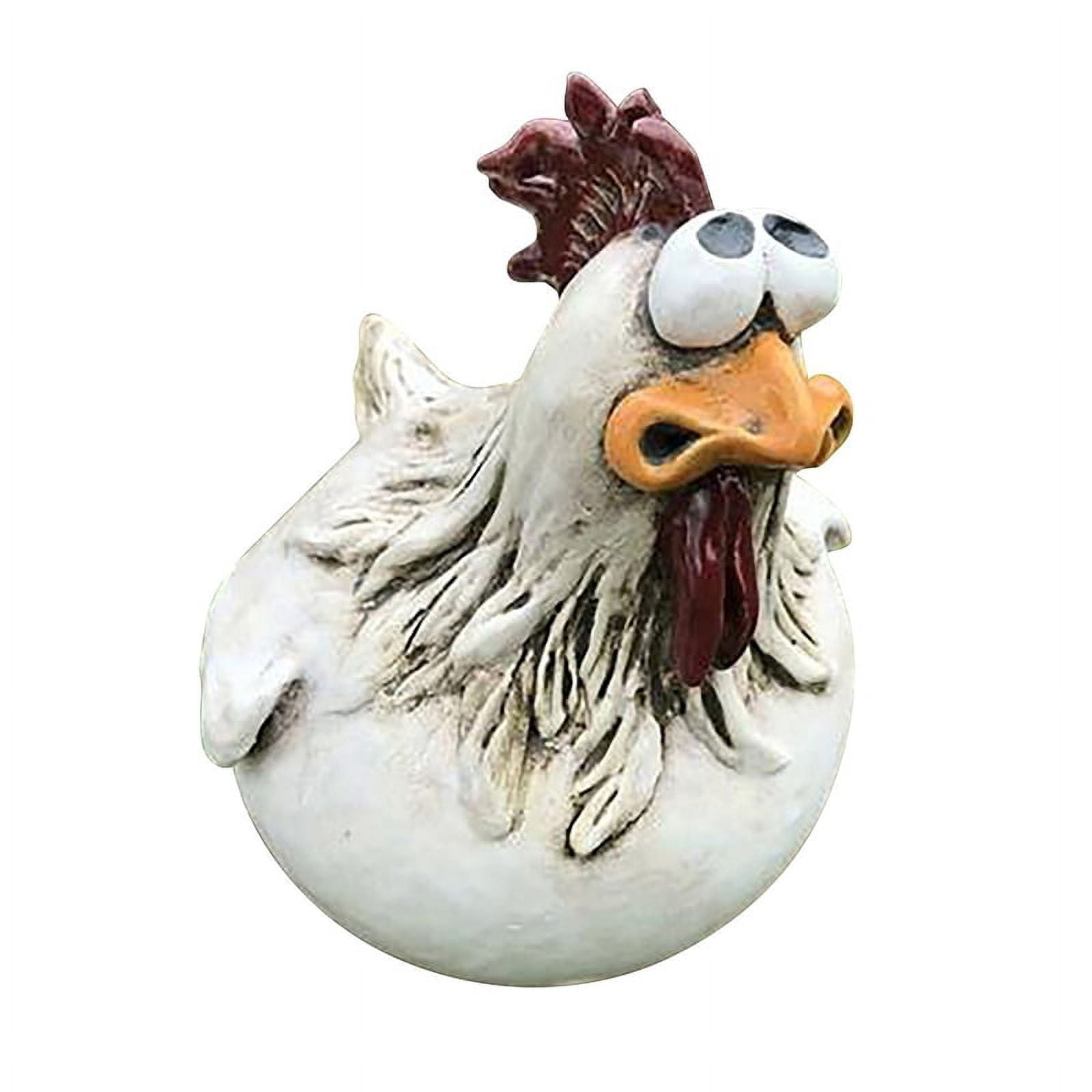 Big Eye Chicken Garden Sculpture Chicken Lawn Fence Decorating Statue ...