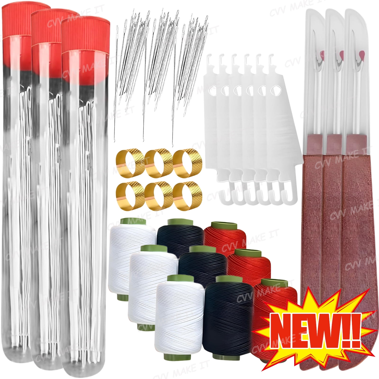 Big Eye Steel Needle Set Truestitch 37PCS Big Eye Steel Needles Set Big ...