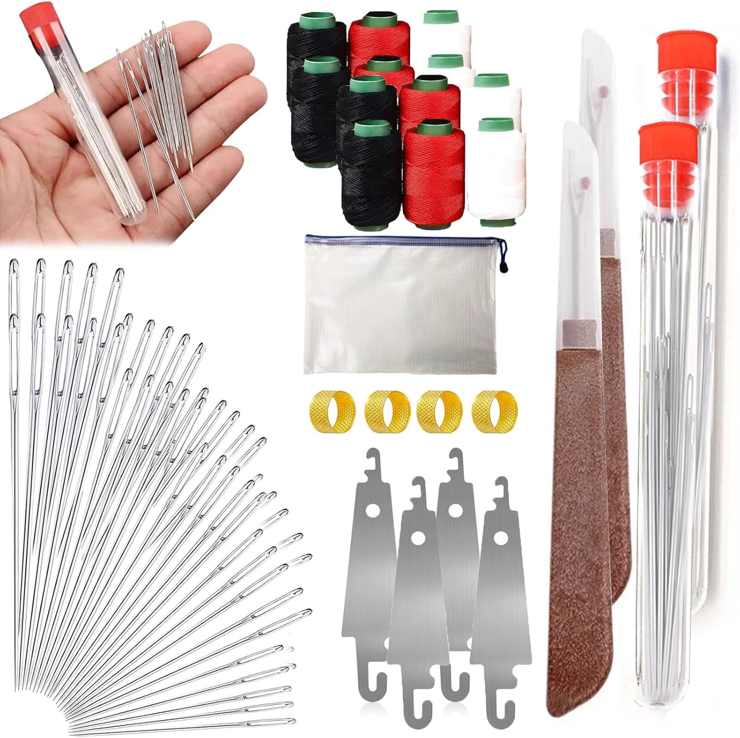 Big Eye Steel Sewing Needles Kit, 2026 New Stainless Steel Needles for ...