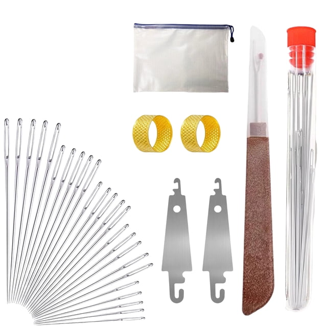 Big Eye Steel Sewing Needles Kit, 31 Pcs Big Eye Steel Needles Set for ...