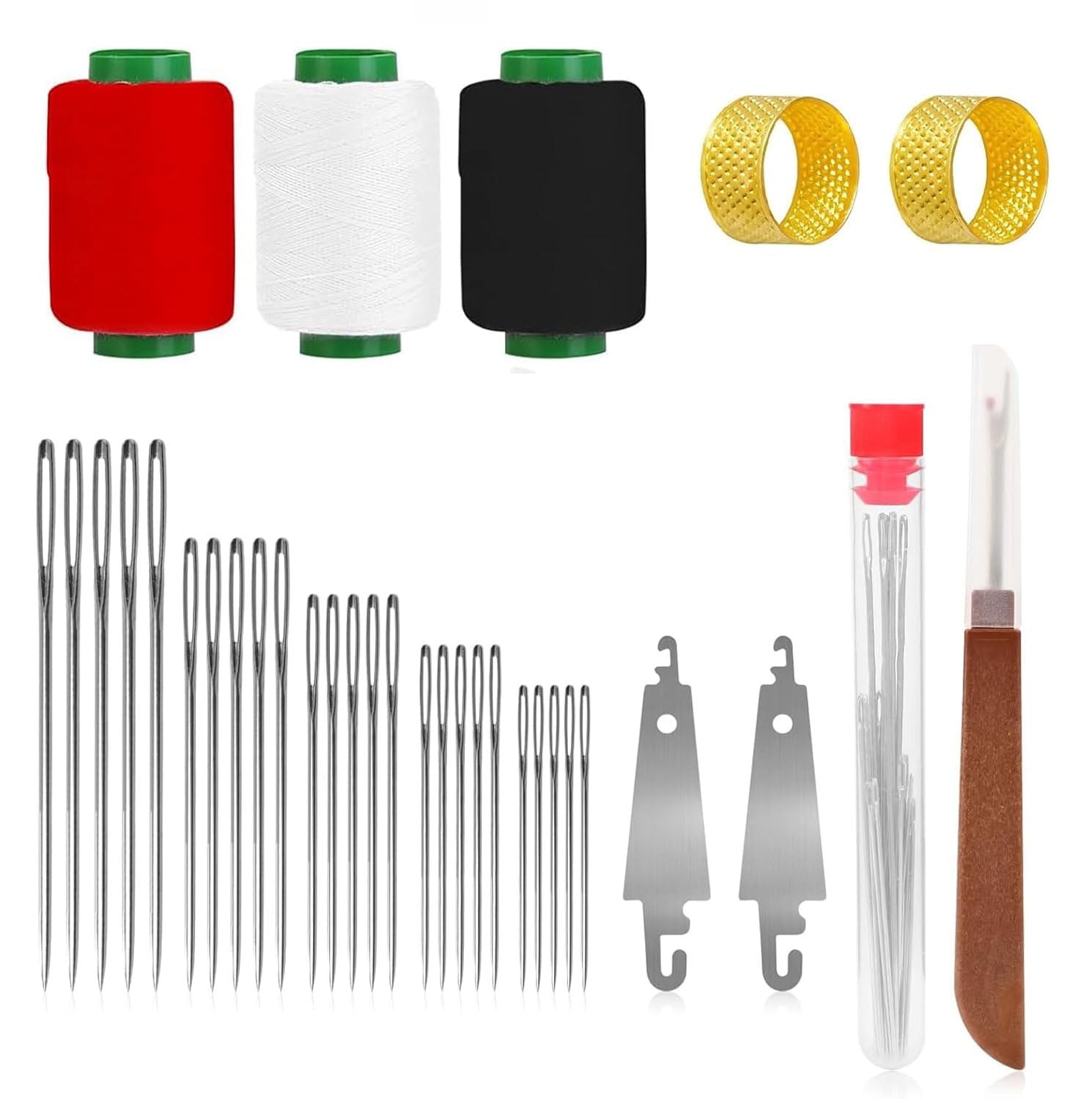 Big Eye Steel Sewing Needles Kit, Big Eye Steel Needle Kit, Stainless ...