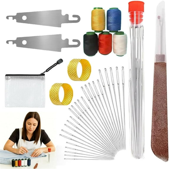 Big Eye Steel Sewing Needles Kit with Threaders & Ripper - Walmart.com