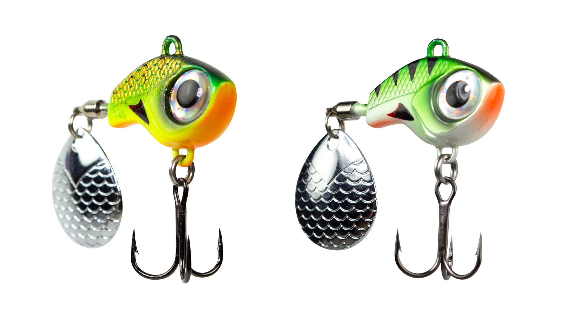 Big Eye Tail Spin Jig - Fire Tiger Glow - 1.2" & 3/8 oz - Walmart.com