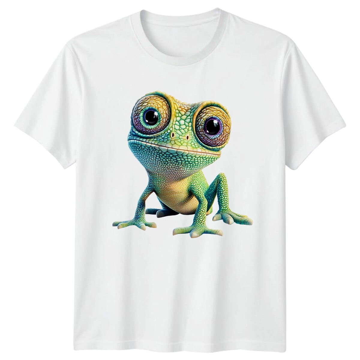 Big Eyed Chameleon Reptile Animals Mens T-Shirt Womens Tee Graphic ...