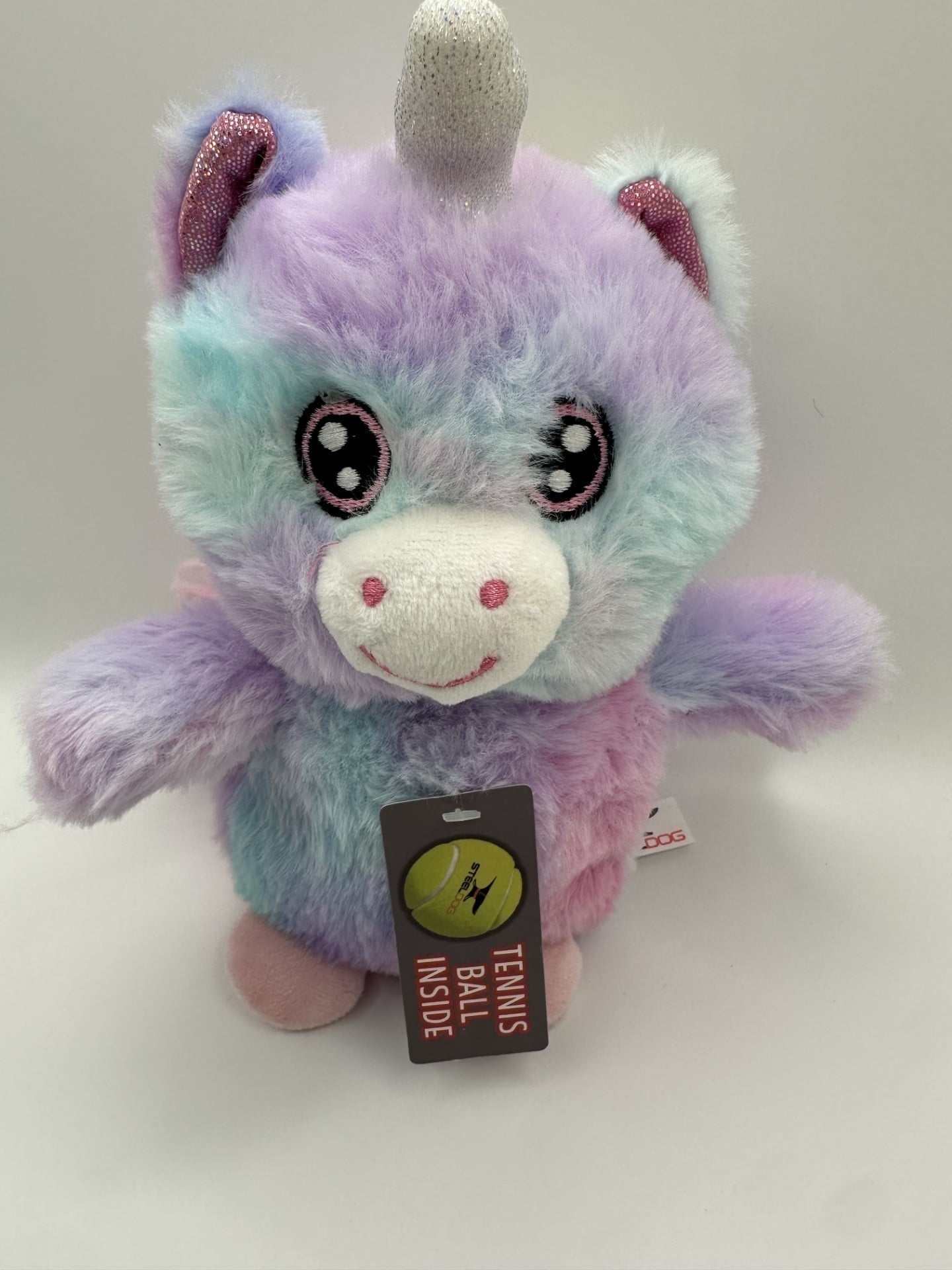 SteelDog Big Eyed Unicorn Plush Dog Toy, Crinkles, No Squeaker with Adorable Oversized Eyes ...