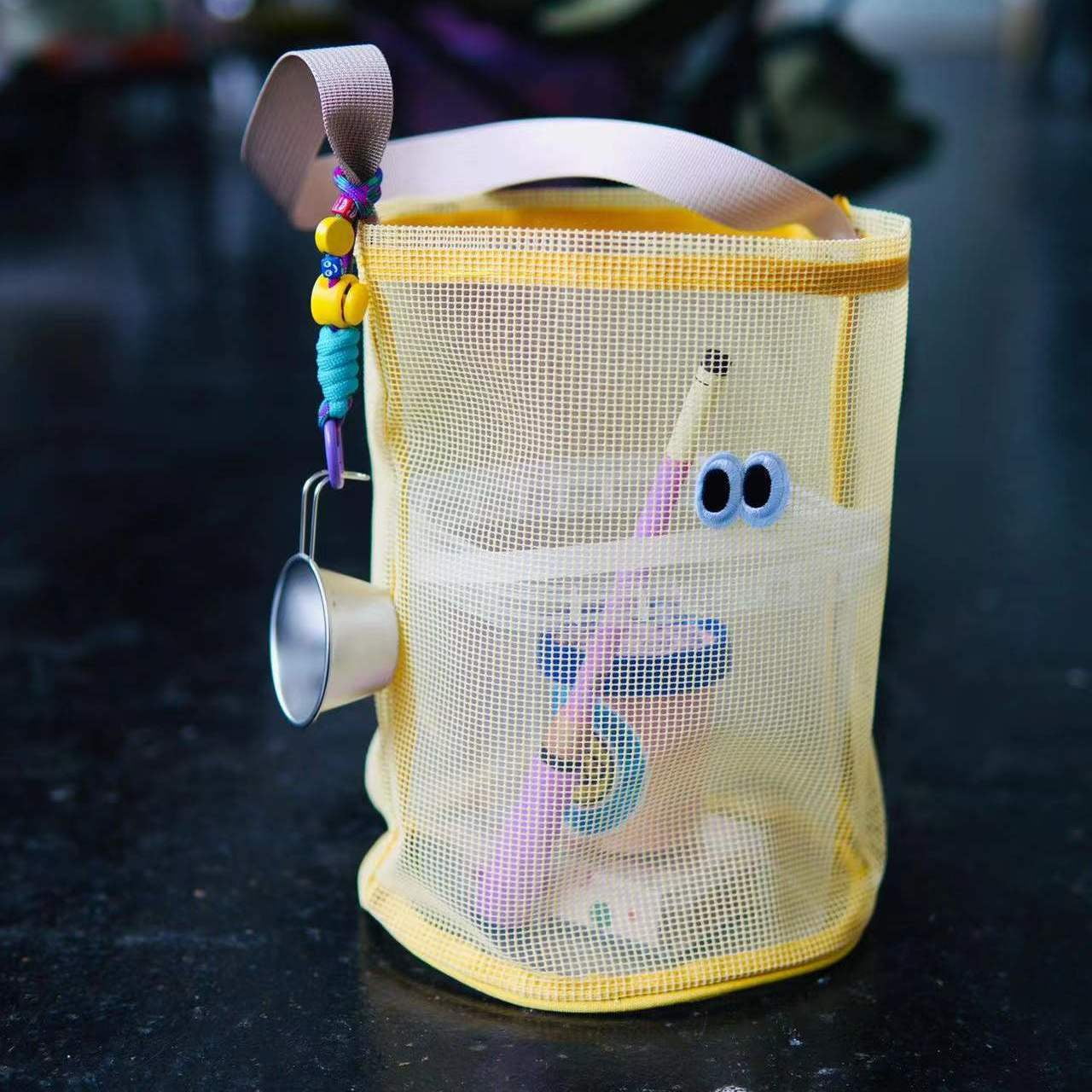 Big Eyes Cute Cylindrical Organization Storage Bag Reusable Eco Bag ...