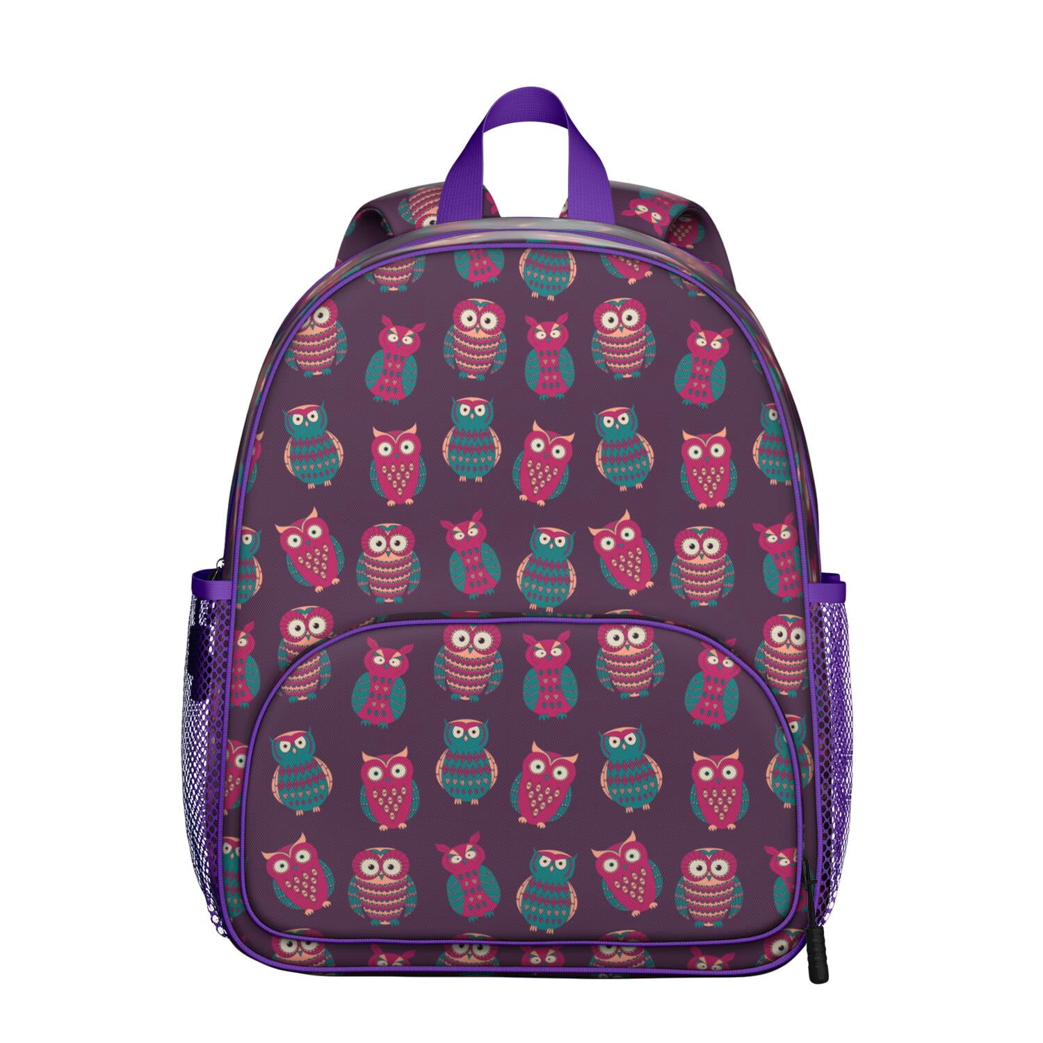 Big Eyes Owl Student Backpack – Snowy Owl Cartoon Print With Night ...