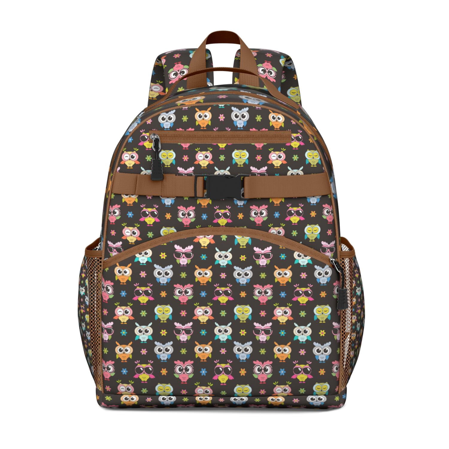 Big Eyes Owl Students Backpack with Artistic Snowy Owl Illustration and ...