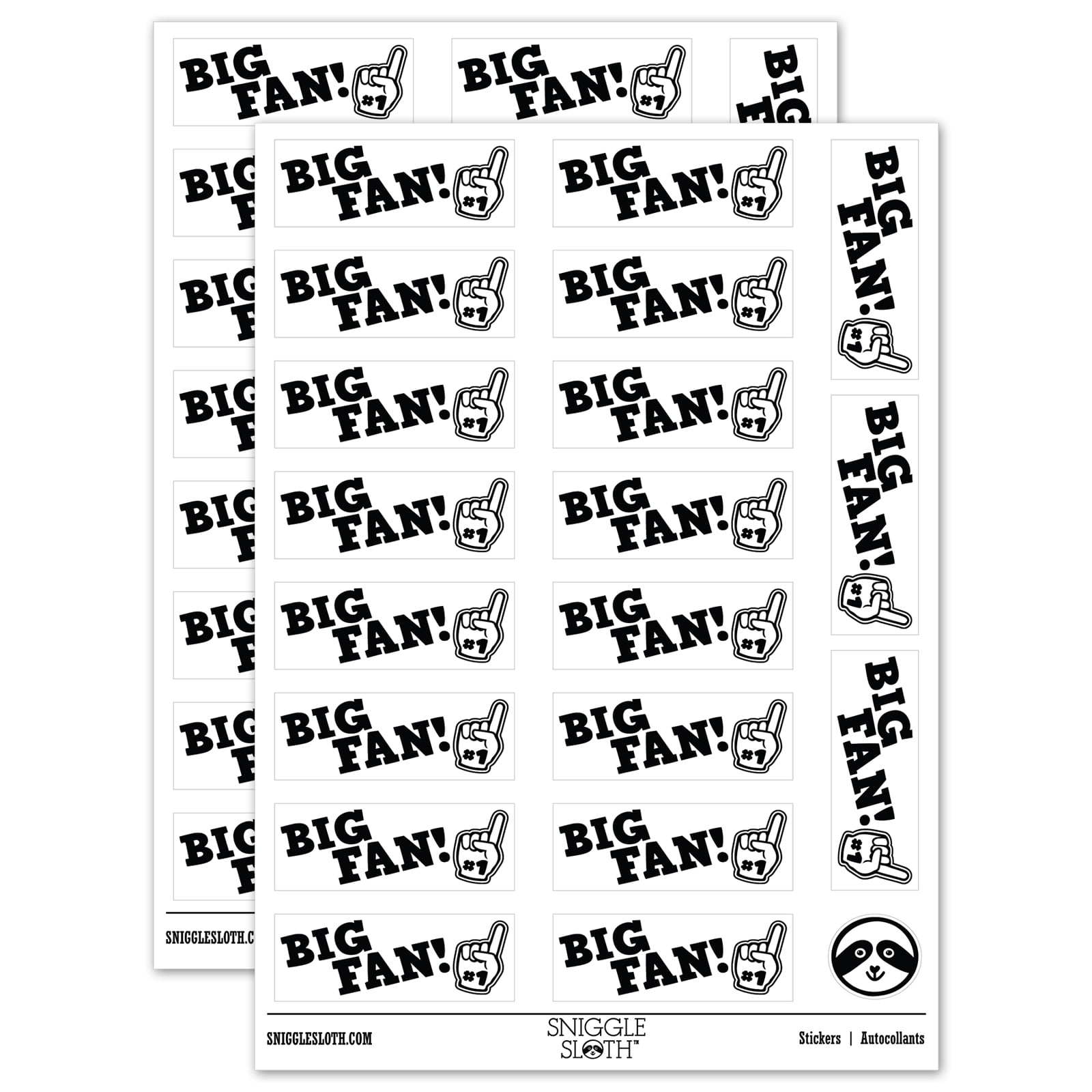 Big Fan Sports Foam Finger Teacher Student School Sticker Set - White ...