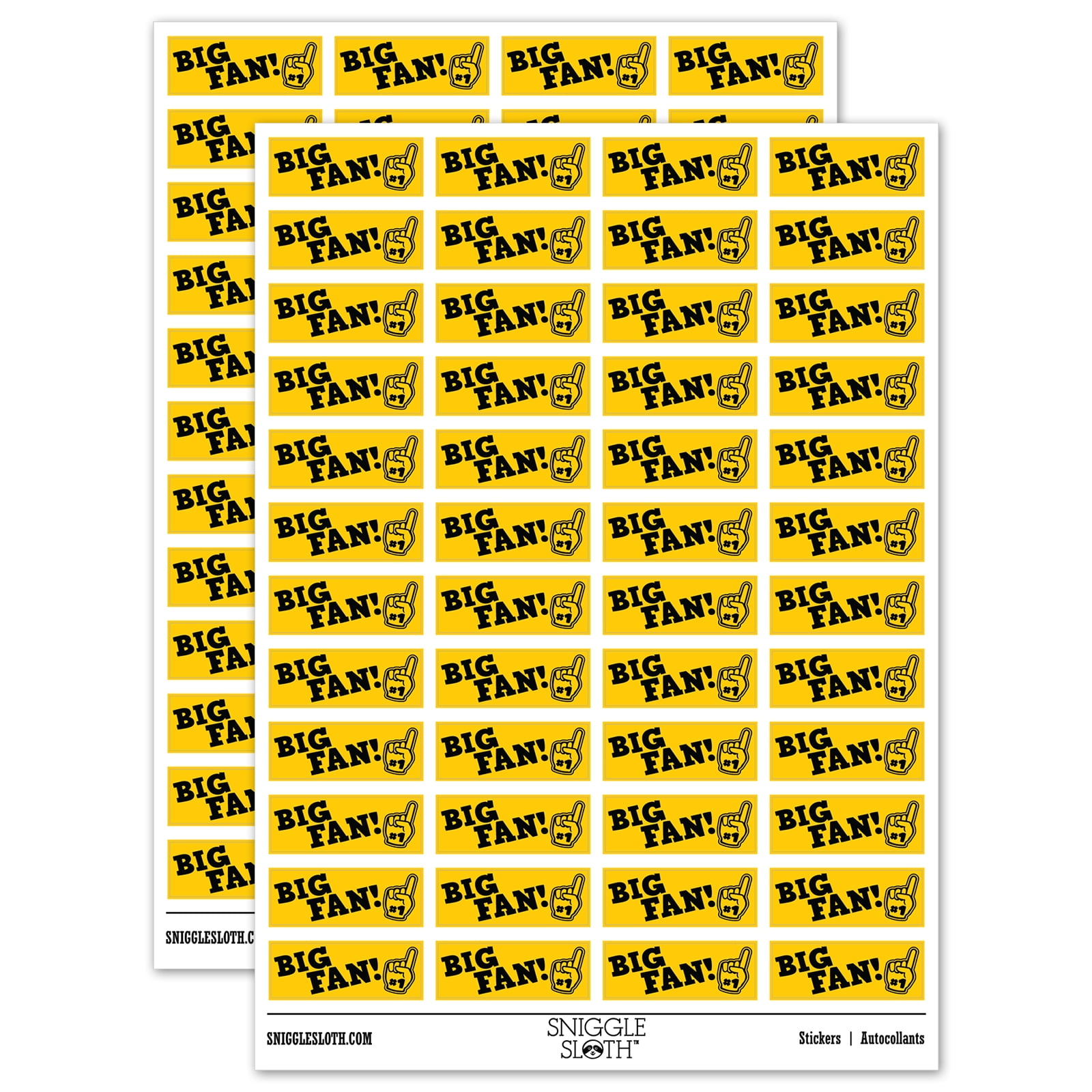 Big Fan Sports Foam Finger Teacher Student School Sticker Set - Yellow ...