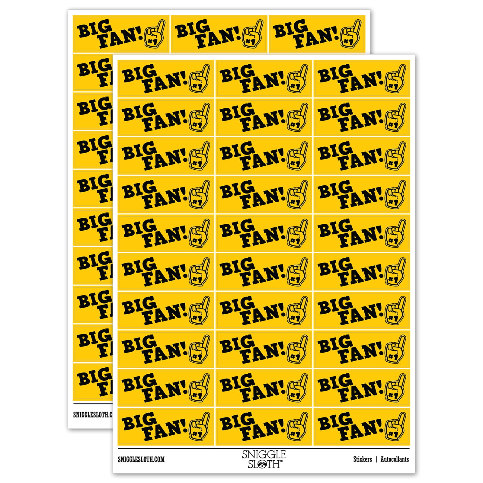 Big Fan Sports Foam Finger Teacher Student School Sticker Set - Yellow ...