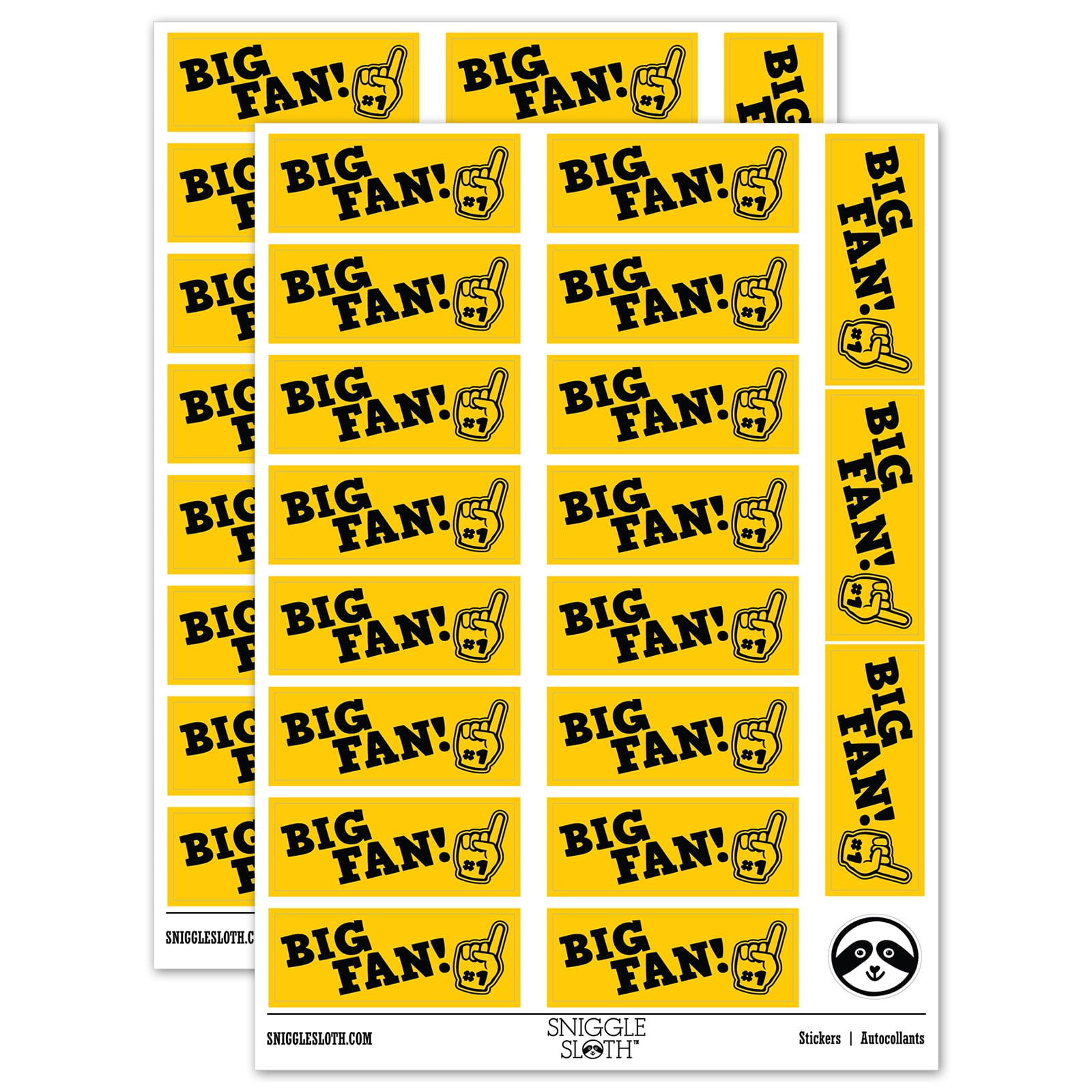 Big Fan Sports Foam Finger Teacher Student School Sticker Set - Yellow ...