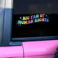 Big Fan of Human Rights Car Window Decal, Rainbow Vinyl Sticker for ...