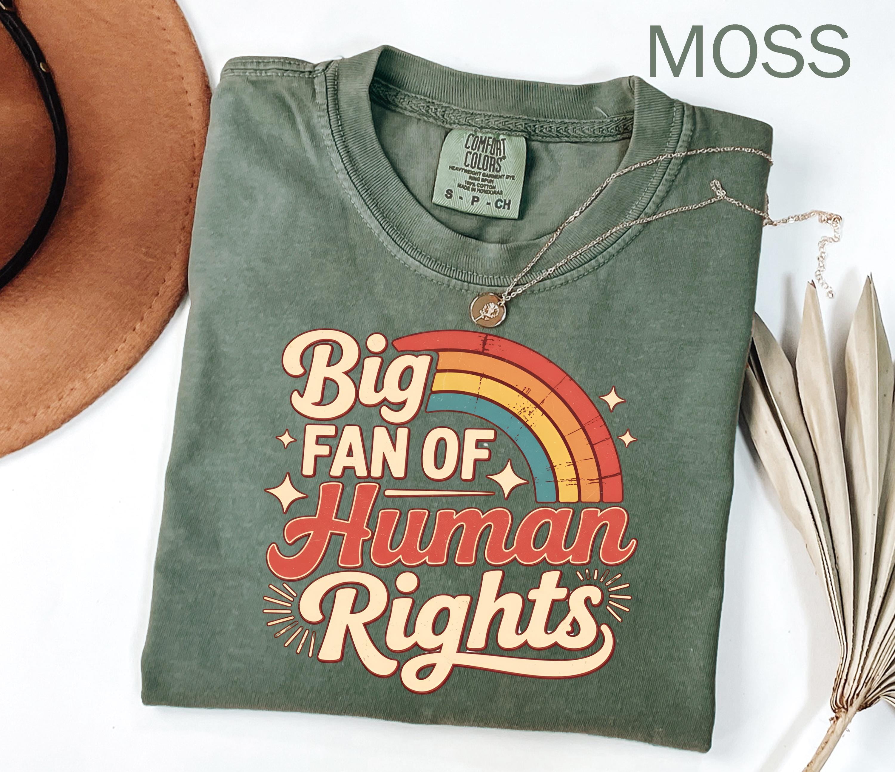 Big Fan of Human Rights Comfort Colors® T-Shirt Social Justice Graphic ...