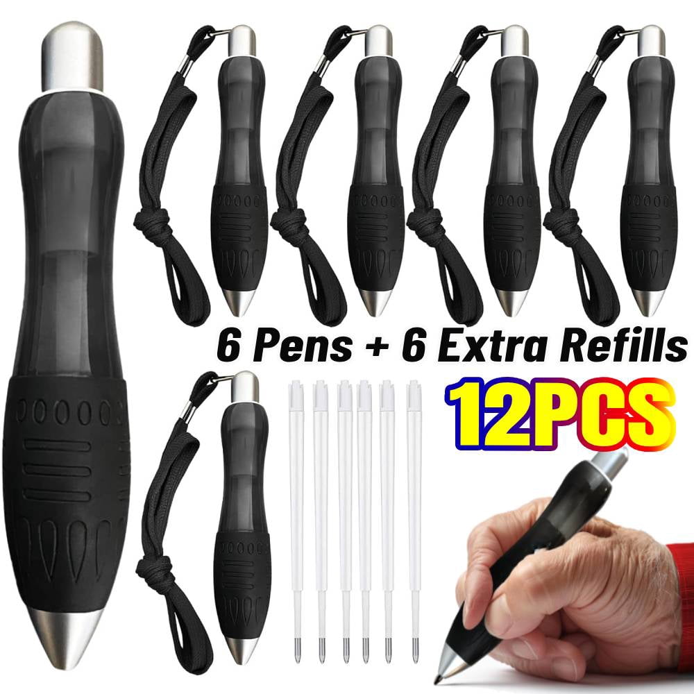 Big Fat Pens (12 Pack) Aids Writing For Tremor, Arthritis, Parkinson ...