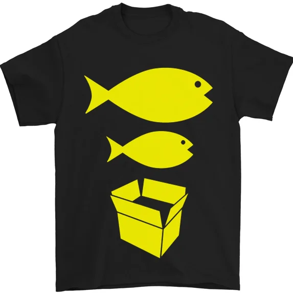 Big Fish Little Fish Cardboard Box Music Dance Humor Unisex T-Shirt, up ...