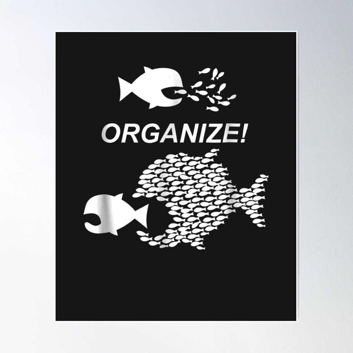 Big Fish Little Fish Pro Union Graphic Organize Poster Wall Art, Modern ...