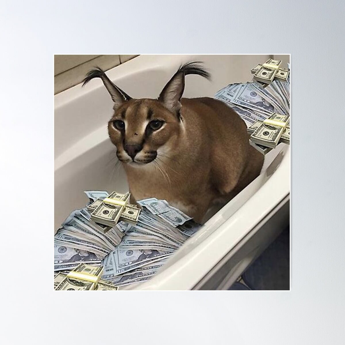 Big Floppa Cash Poster Wall Art, Modern Wall Decor For Living Room ...