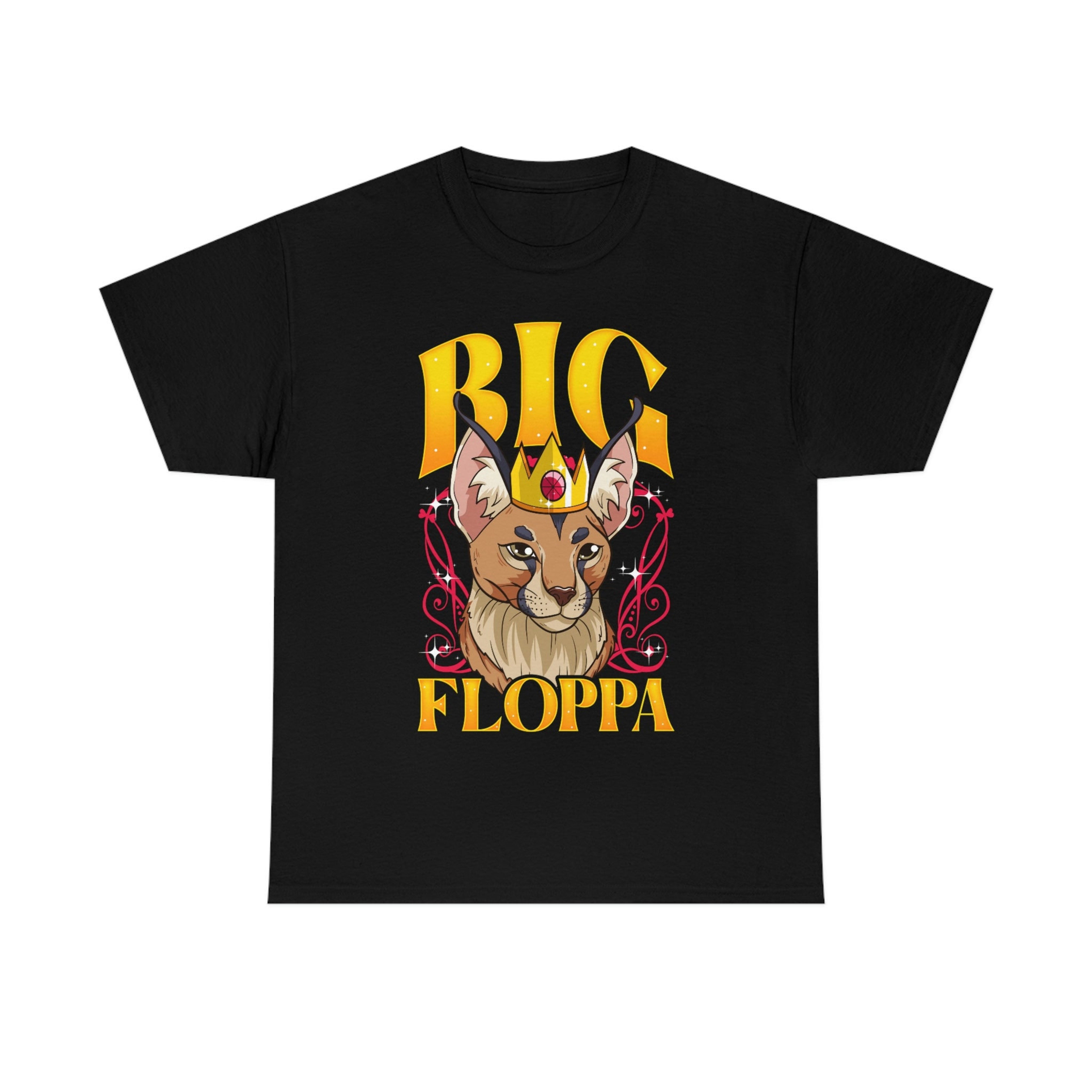 Big Floppa Crown T-shirt, Caracal Cat T-shirt, Funny Big Floopa Meme ...