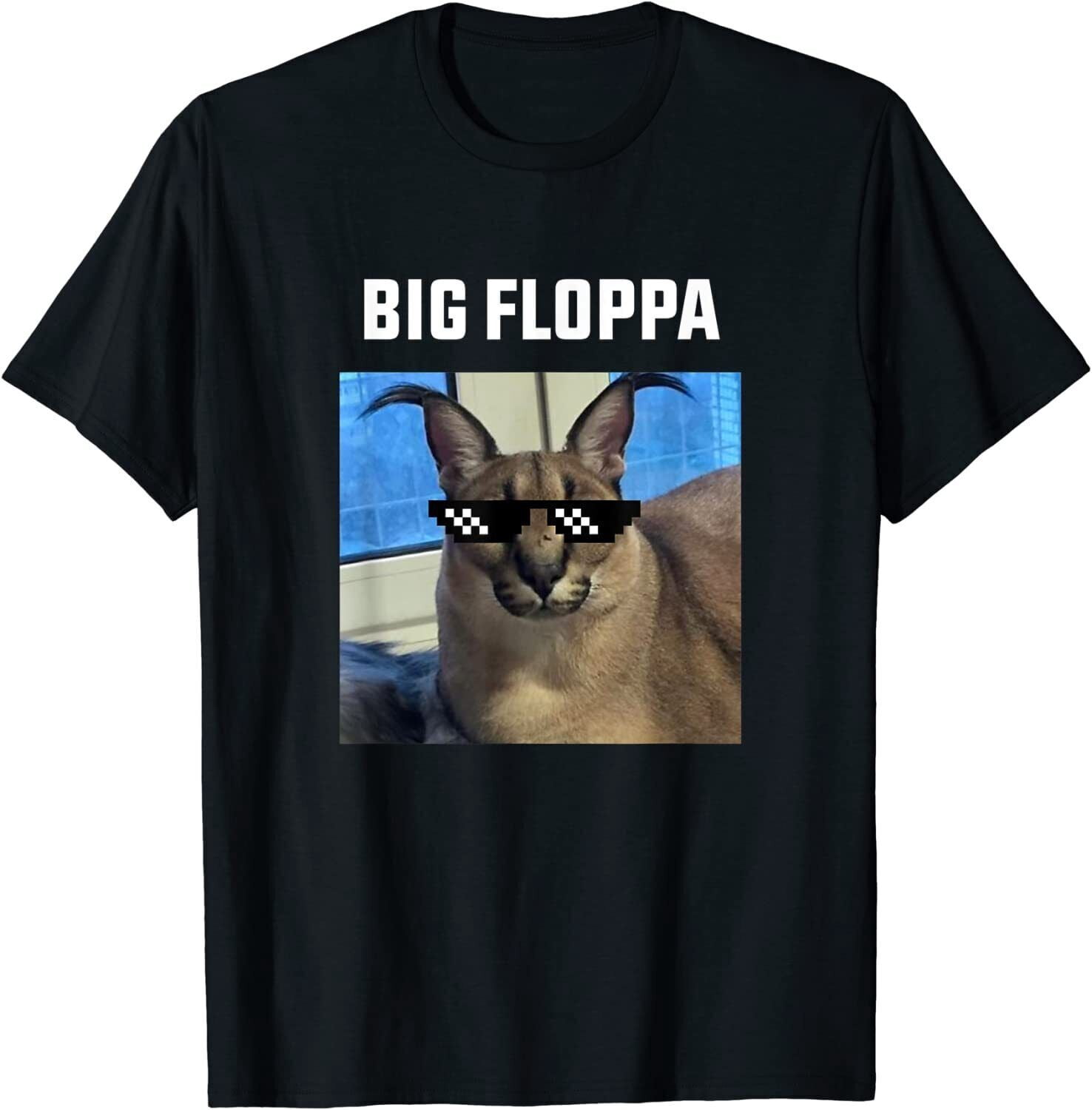 Big Floppa Meme Cat T-Shirt - Walmart.com