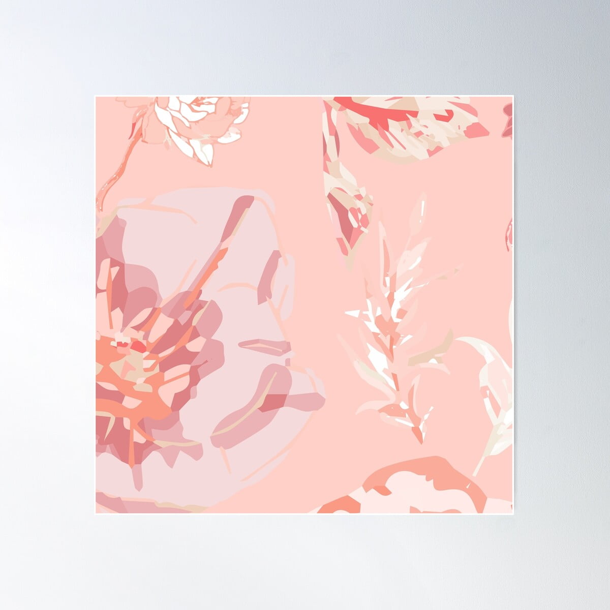 Big Florals Peach And Purple Large - Lush Botanical Prints For Stylish ...