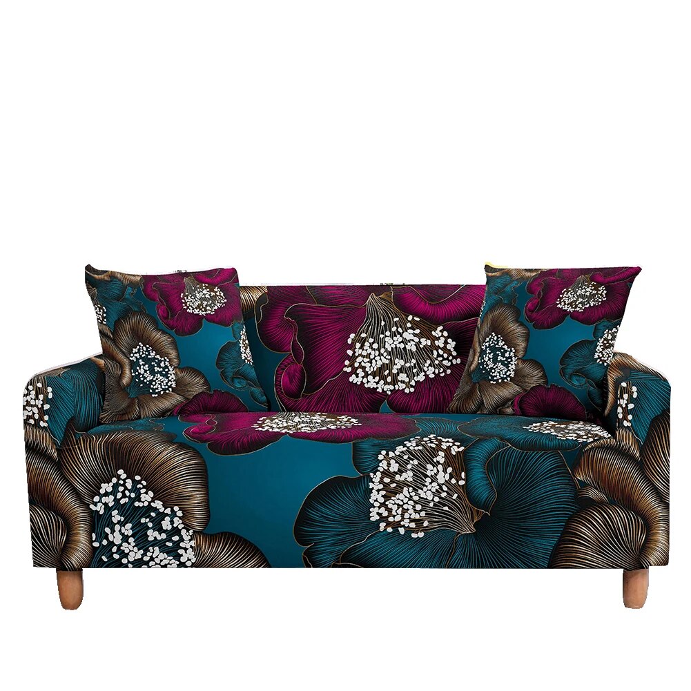 Big Flower Print Sofa Cover for Living Room Stretch Slipcovers ...
