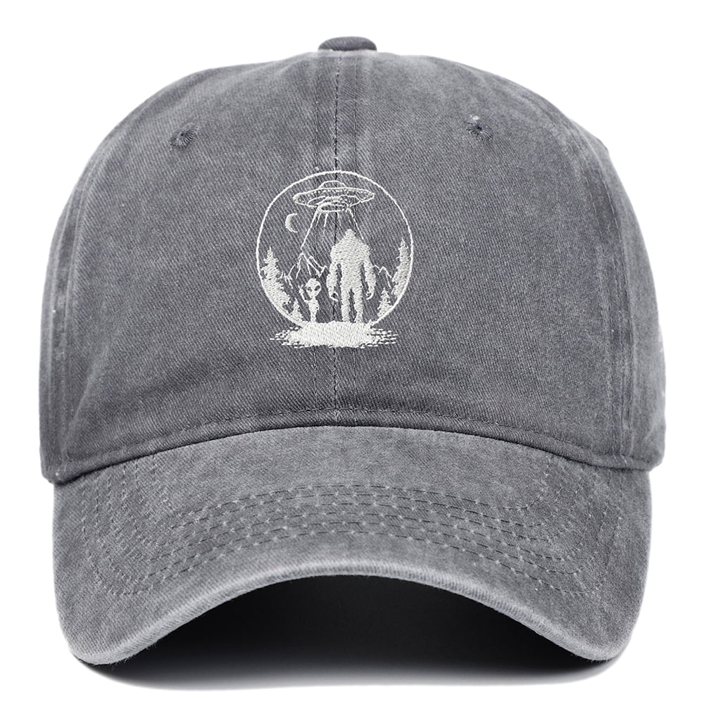 Big Foot Embroidered Washed Baseball Cap Featuring the American Flag ...
