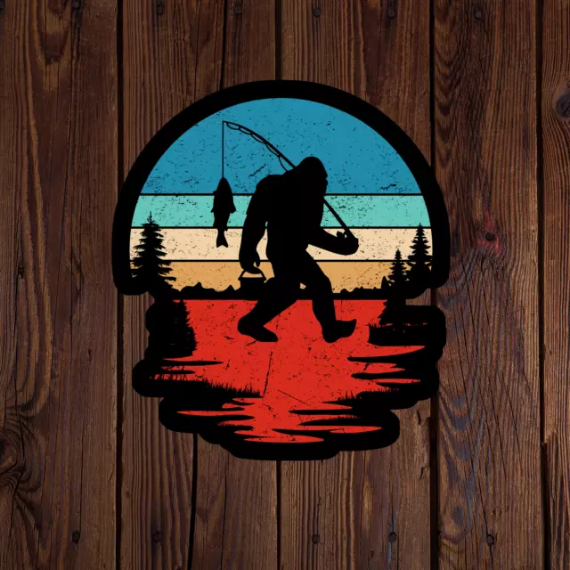 Big Foot Fishing Sticker Cryptid Bass Laptop Car Alien Sticker Phone ...