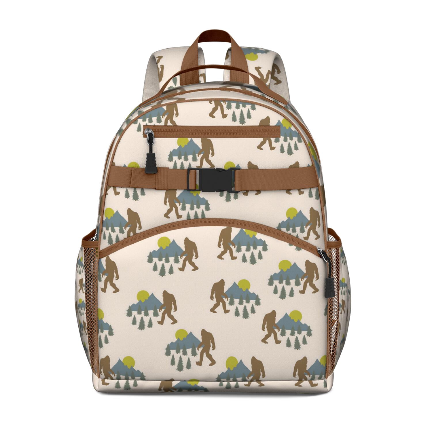 Big Foot Hiking Backpack for Students Funny Bigfoot Footprint Design ...