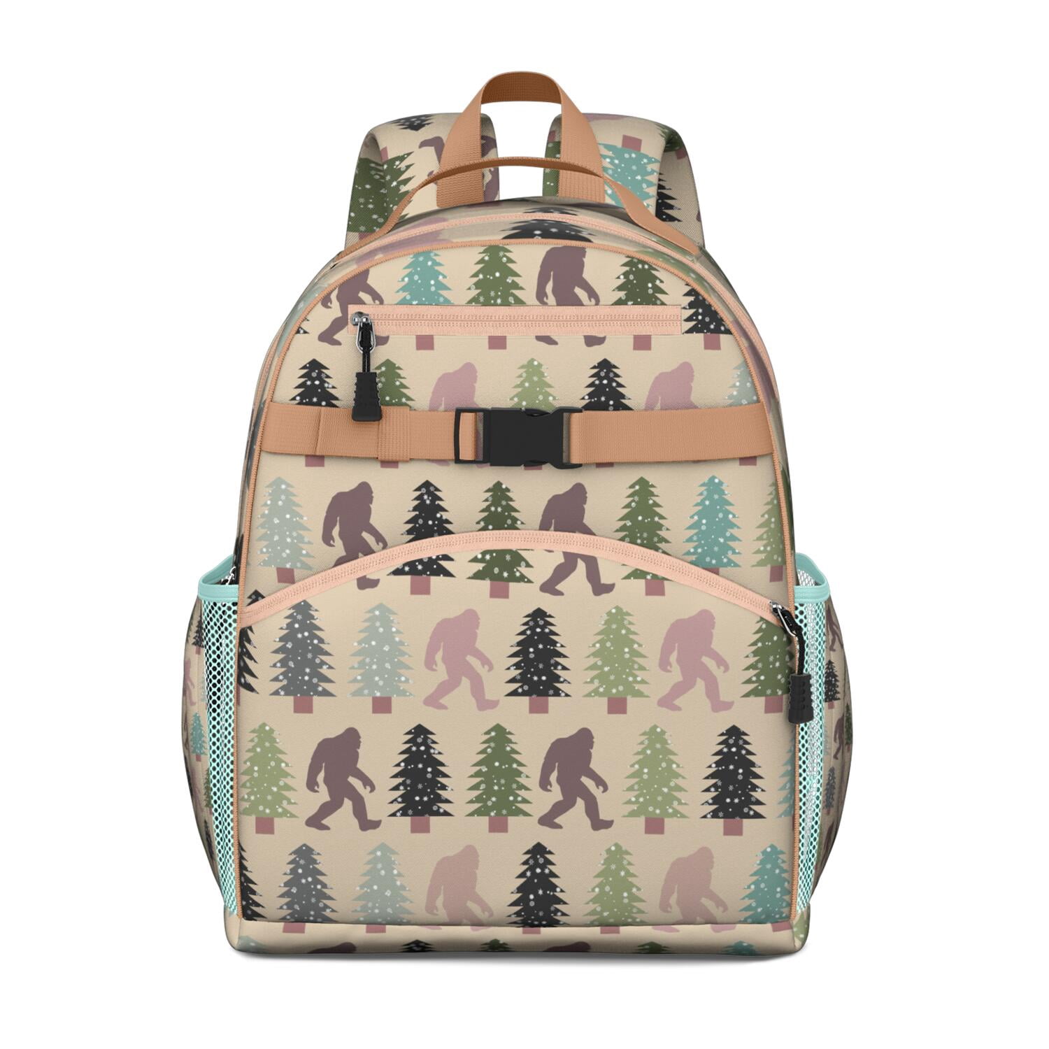 Big Foot Hiking Backpack for Students Funny Bigfoot Footprint Design ...