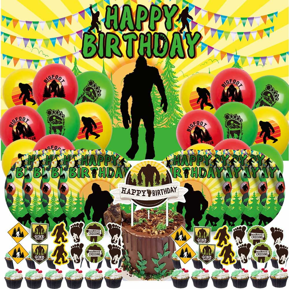 Big Foot Party Supplies Plates Decorations Birthday Cake Topper Banner ...