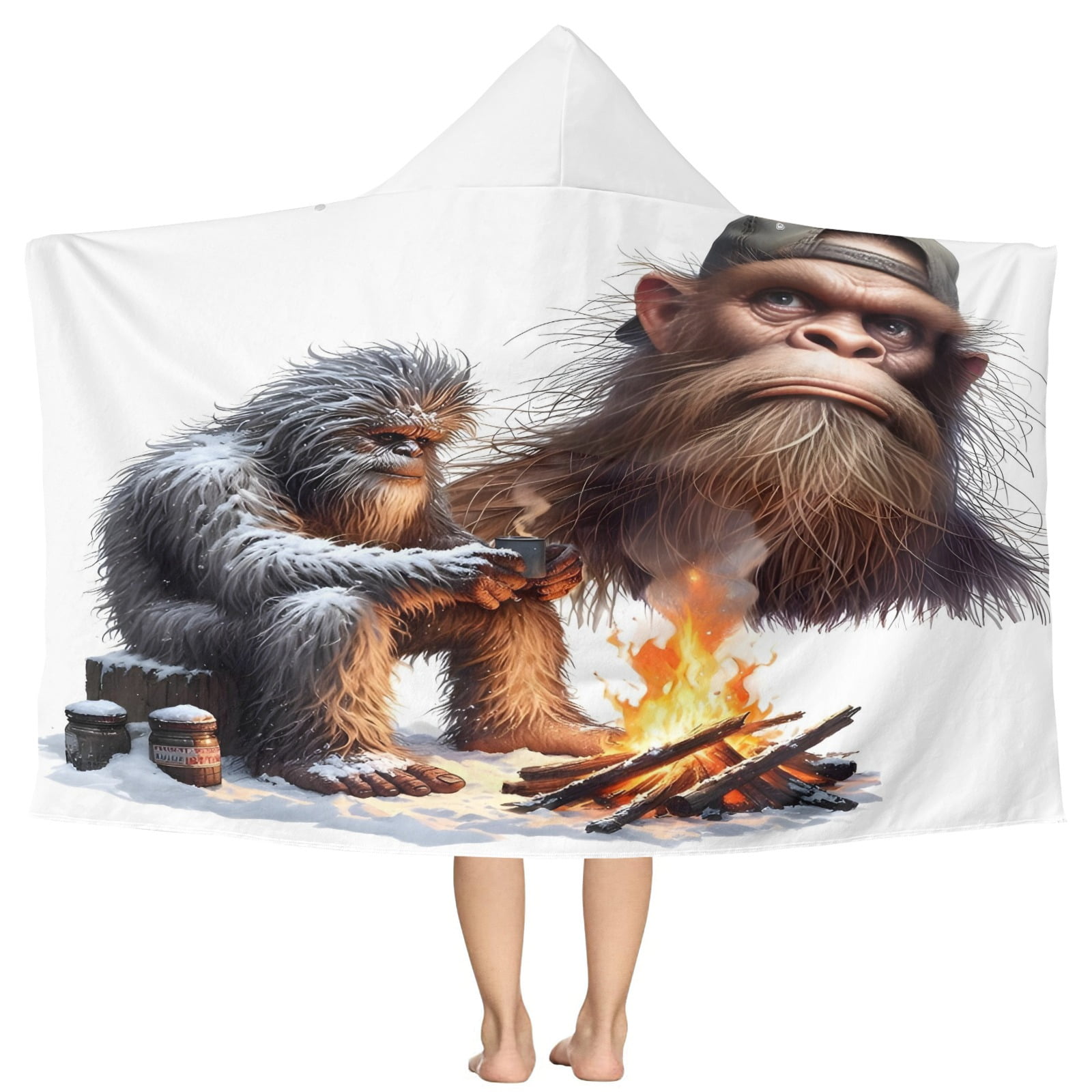 Big Foot Pattern Beach Poncho - Microfiber - Towel - Kids Lightweight ...