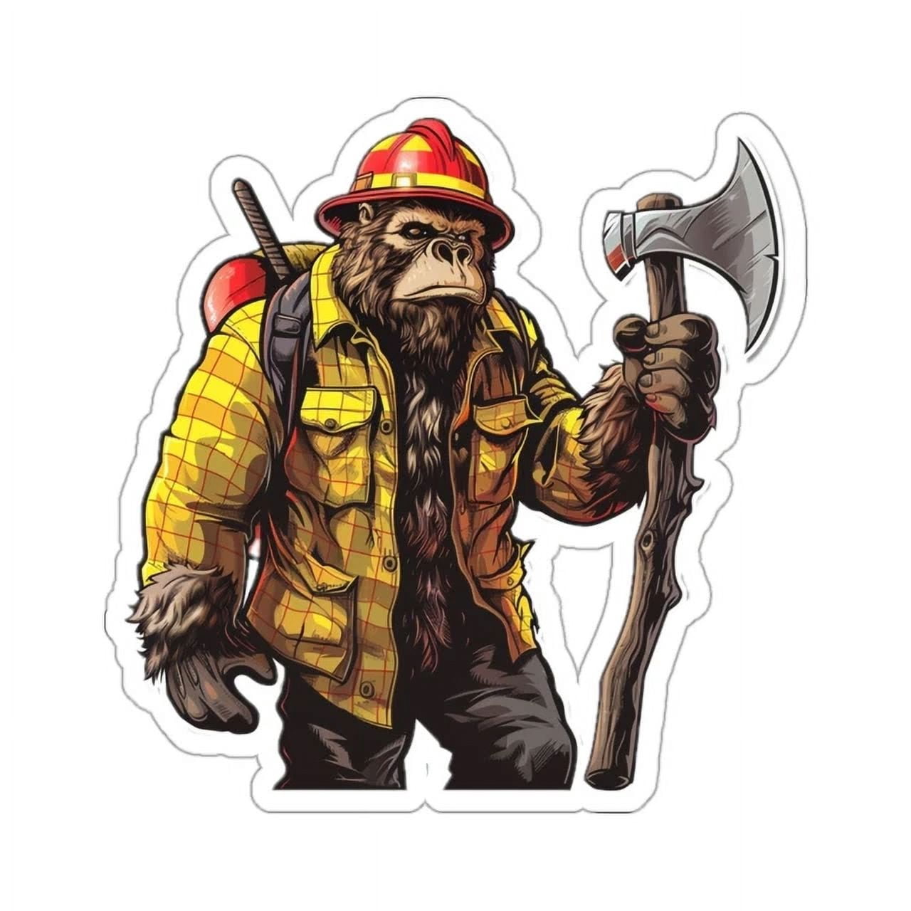 DOPASTICKER Big Foot Sasquatch Wildland Firefighter Sticker Logo Gift ...