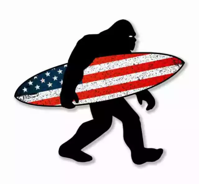 Big Foot Surf Usa Bigfoot Sasquatch Sticker Phone Decal Water Bottle ...