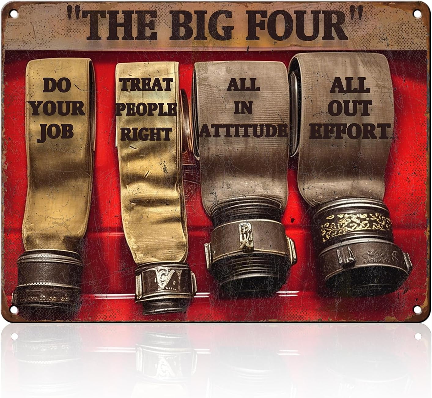 The Big Four Firefighter Do Your Job Firefighter Metal Tin Sign 12x16 ...