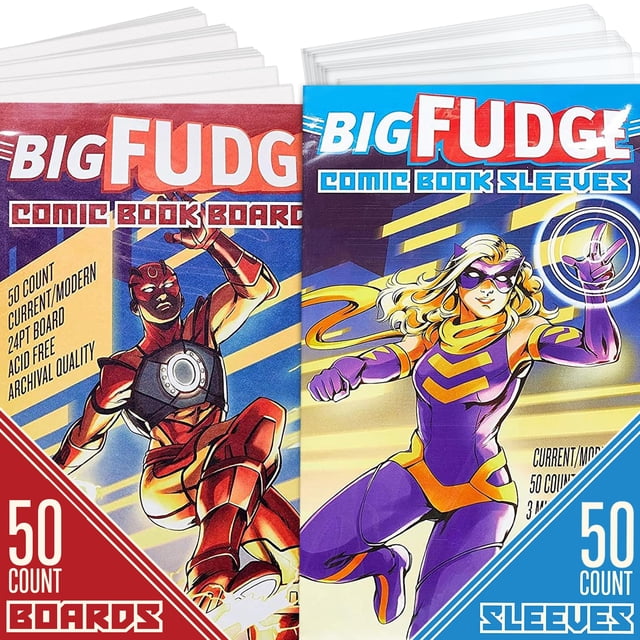 Big Fudge 50+50 Comic Book Bags and Boards - 3mil, Crystal-clear ...