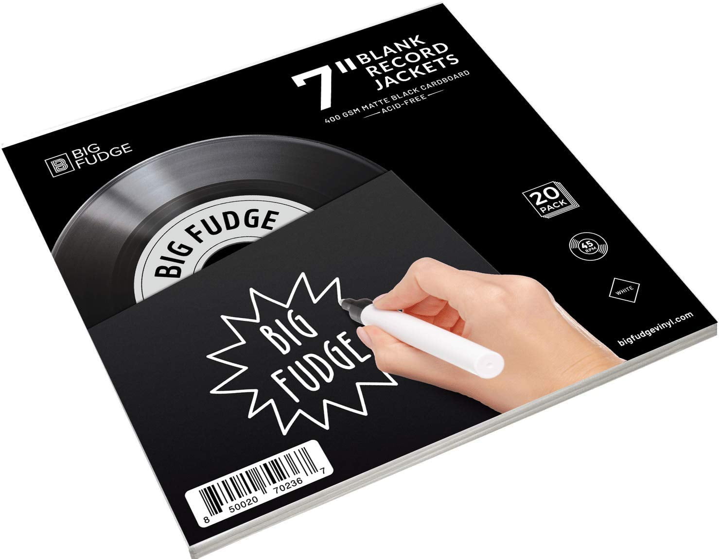 Big Fudge 7-Inch Pro Blank Album Jackets 20 Pack – Heavy-Duty 350gsm ...