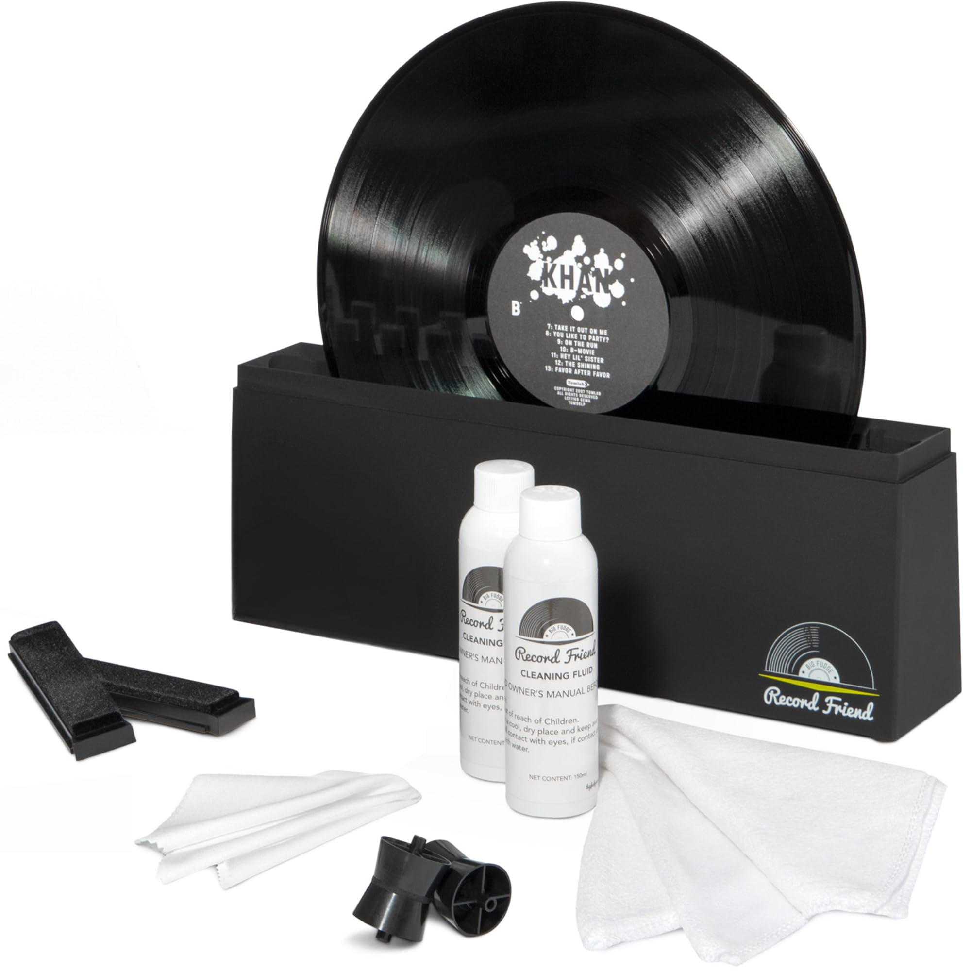 Big Fudge Vinyl Record Cleaner Kit - Includes Cleaning Machine, Fluid ...