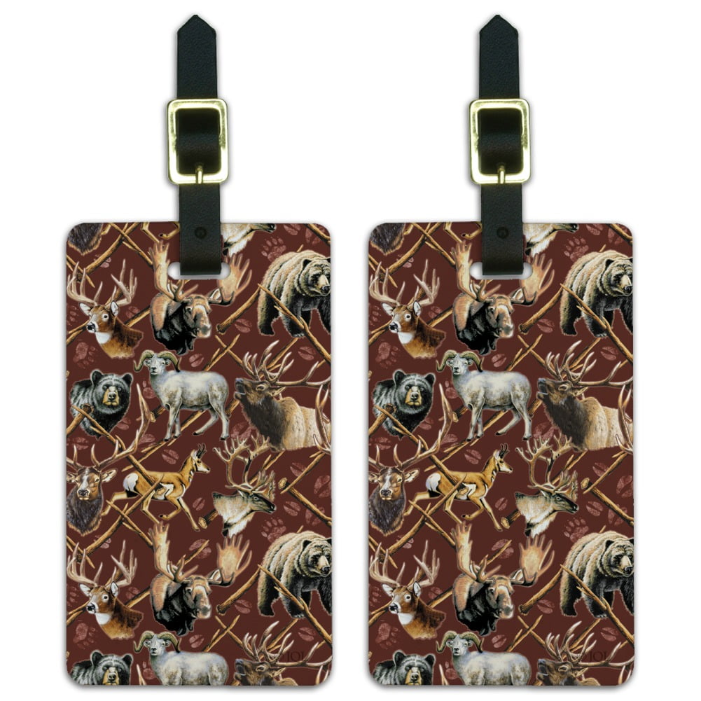 Big Game Hunter Hunting Bear Deer Pronghorn Luggage ID Tags Suitcase ...