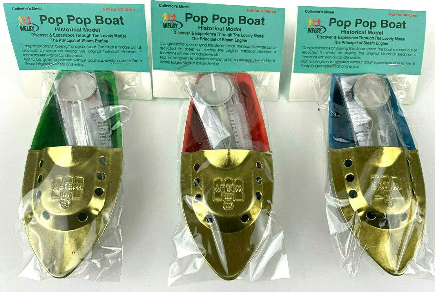 Big Game Toys~3X POP-POP Boat Putt Putt Phat Phat Retro Style Tin Litho ...