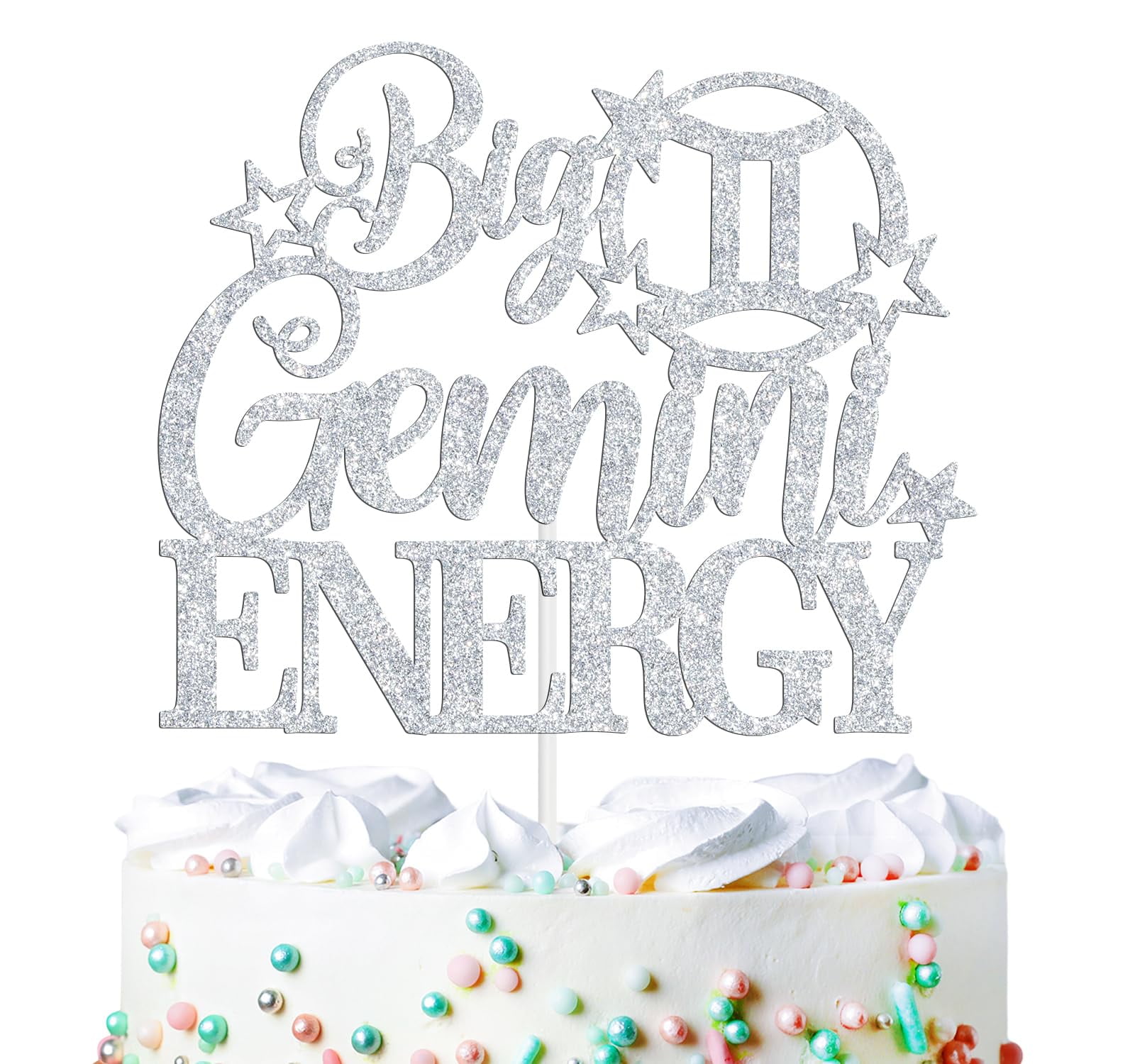 Big Gemini Energy Happy Birthday Cake RST1 Topper, Gemini Season/Happy ...