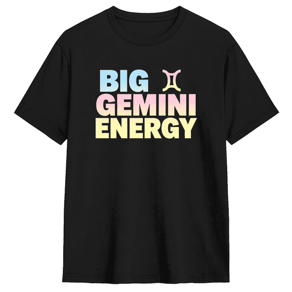 Big Gemini Energy Vintage Graphic Tee for Men and Women, Fun Beach ...