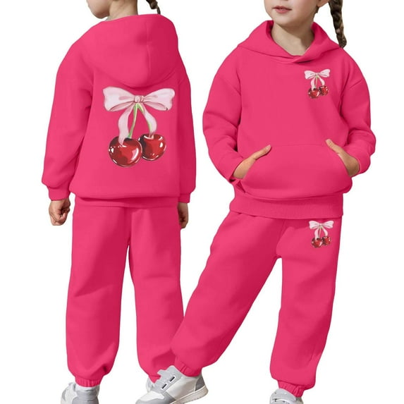 Big Girl Clothing Sets Child Long Sleeve Solid Warm Hoodie Pullover ...