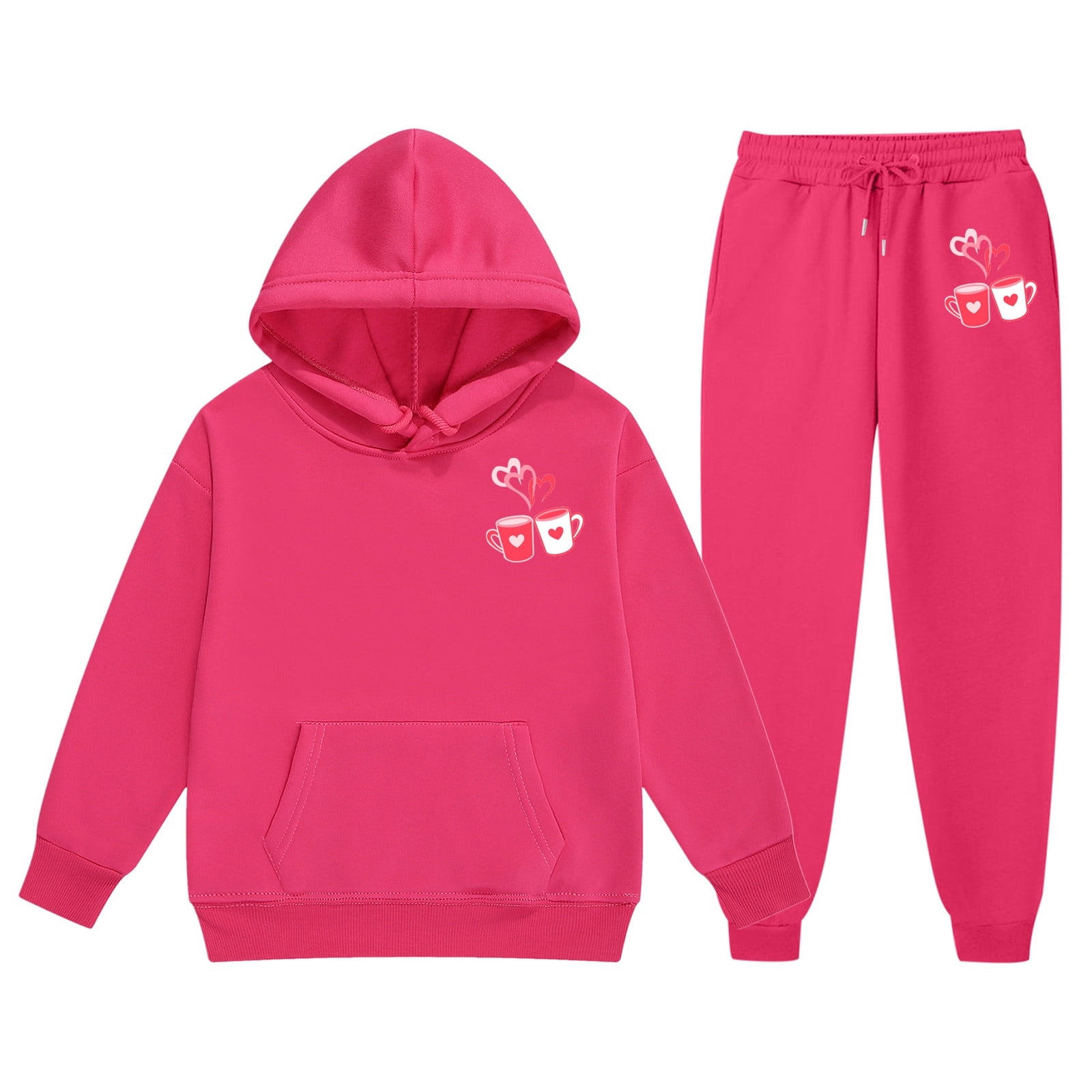 Big Girl Clothing Sets Valentine'S Day Print Middle and Large Girls ...