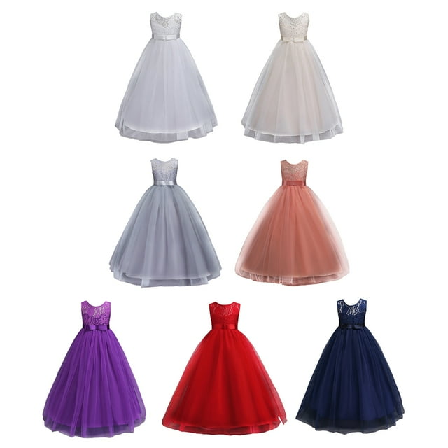Big Girl Lace Princess Tulle Long Dress for Kids Prom Formal Pageant ...