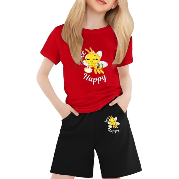 Big Girl Outfits Children'S Short Sleeved Festival Series Printed Color ...