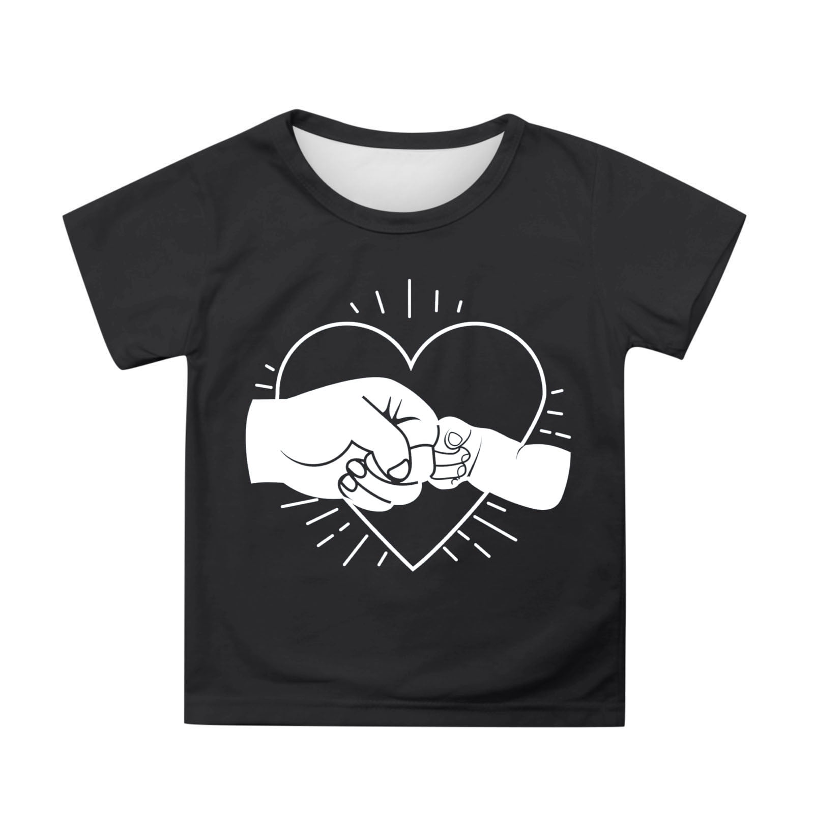 Big Girl'S T Shirt Round Neck Short Sleeve Cartoon Print Party Tops ...