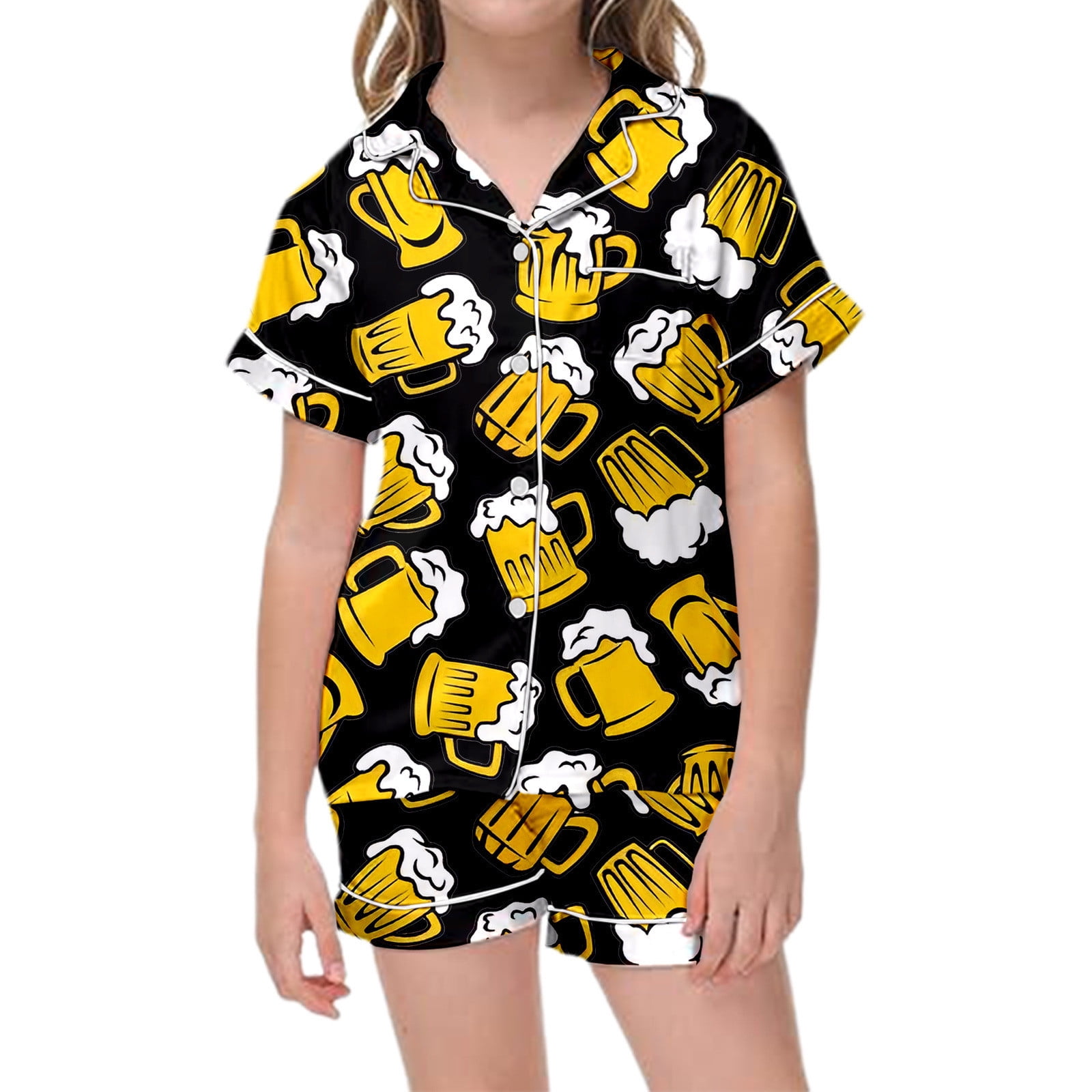Big Girl Summer Outfits Kids Festival Carnival Printed Short Sleeve ...