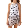 Big Girl Swimsuit Elegant For Ruffle Trim With Matching Hair Beach Pool ...